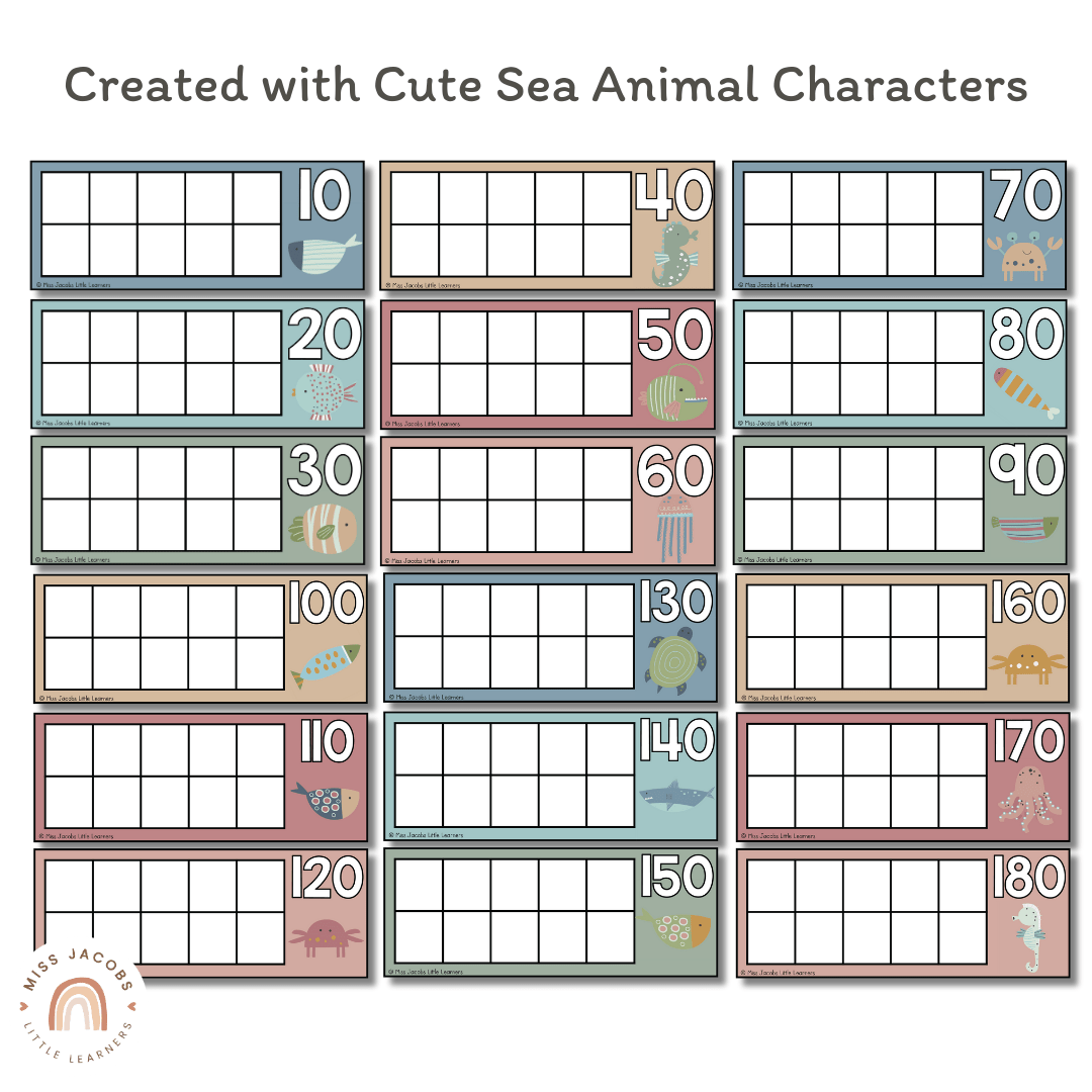 Cute Sea Life 100 Days at School Tally Display - Default Title - Miss ...
