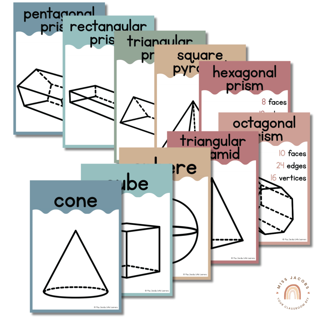 3D Shape Posters - Cute Sea Life Classroom Decor – Miss Jacobs Little ...