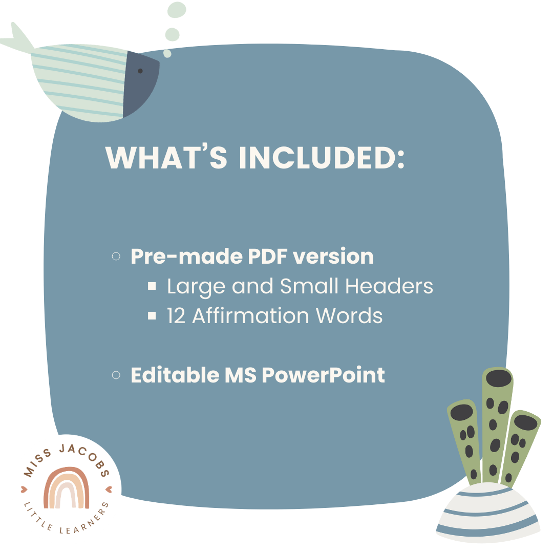 Affirmation Station - Cute Sea Life Classroom Decor