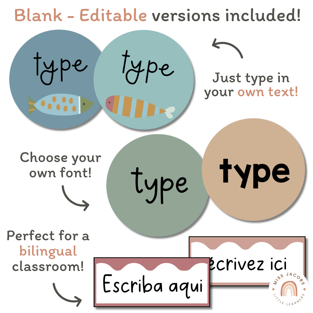 Alphabet Word Wall - Cute Sea Life Classroom Decor
