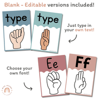 ASL Alphabet Posters - American Sign Language - Cute Sea Life
