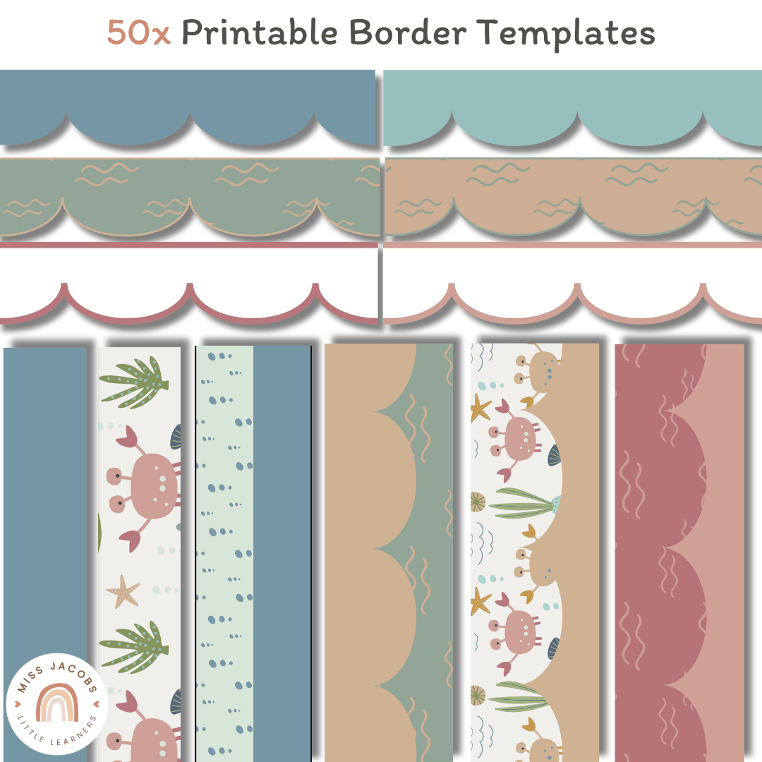 Bulletin Board Borders - Cute Sea Life Classroom Decor