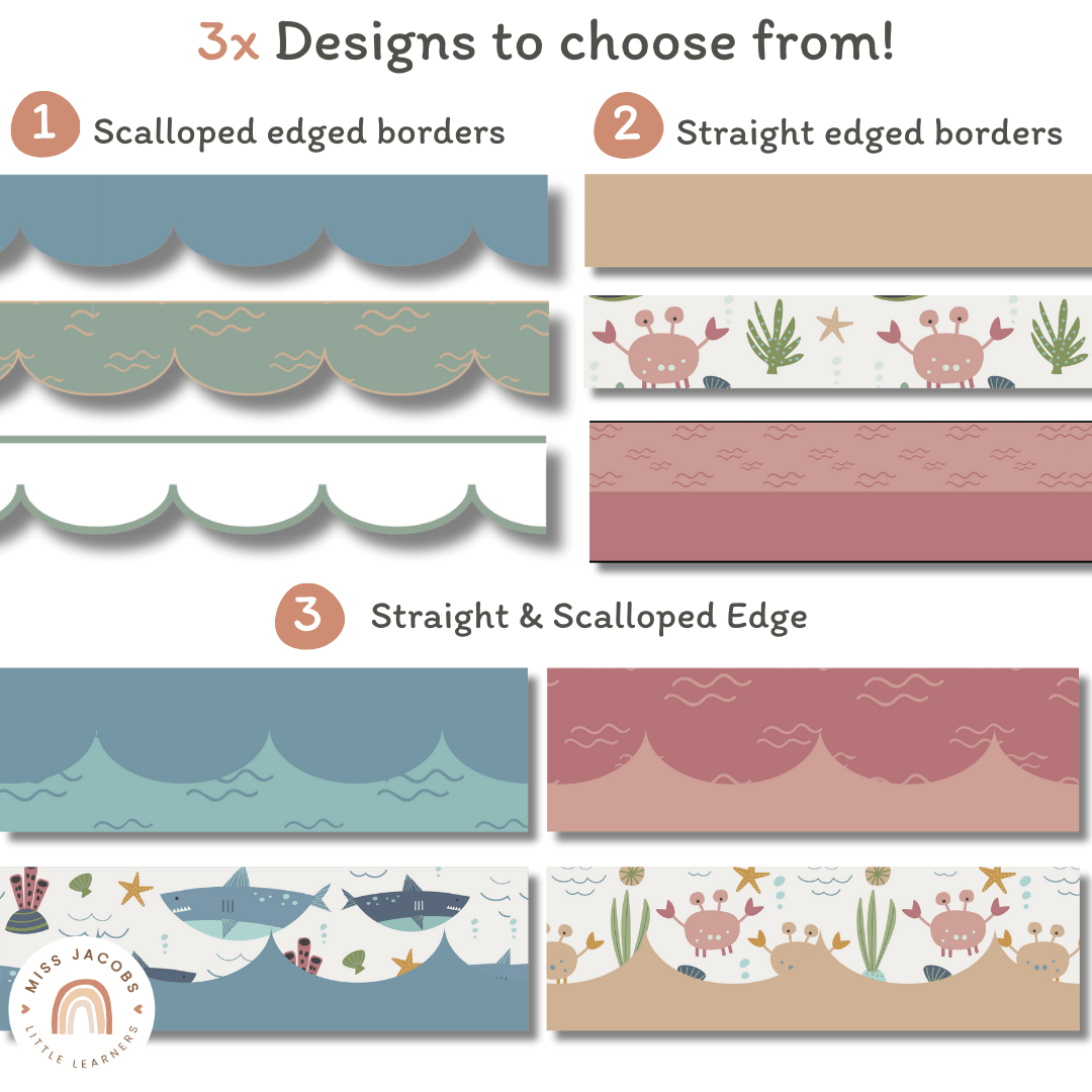 Bulletin Board Borders - Cute Sea Life Classroom Decor