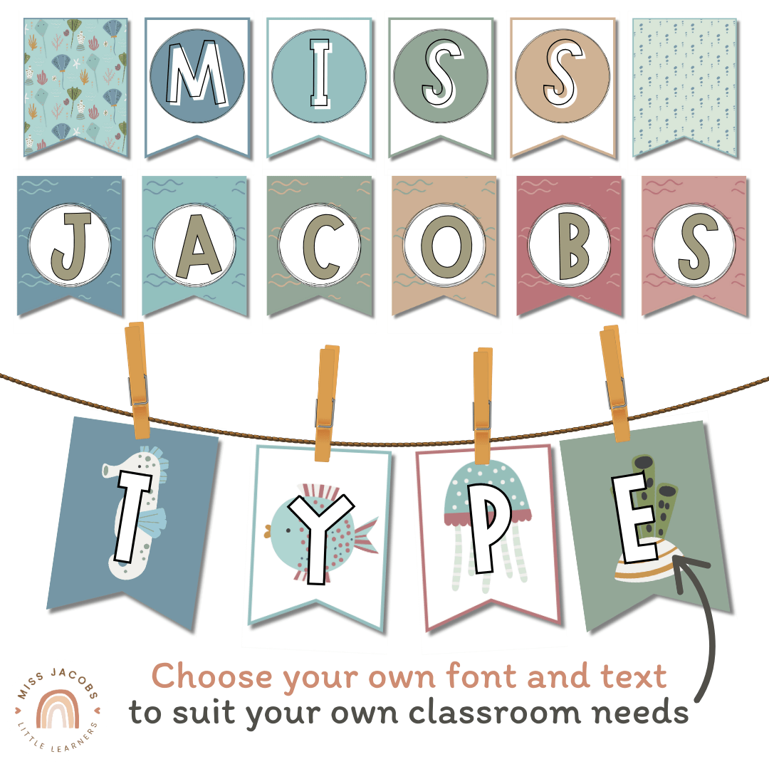 Cute Sea Life Bunting and Display Banners - Default Title - Miss Jacobs ...