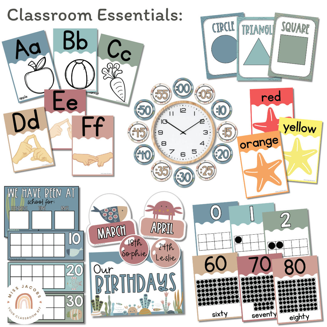 Cute Sea Life Classroom Decor Bundle - Default Title - Miss Jacobs ...