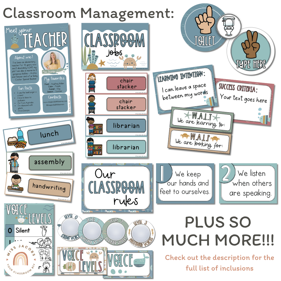 Cute Sea Life Classroom Decor Bundle - Default Title - Miss Jacobs ...