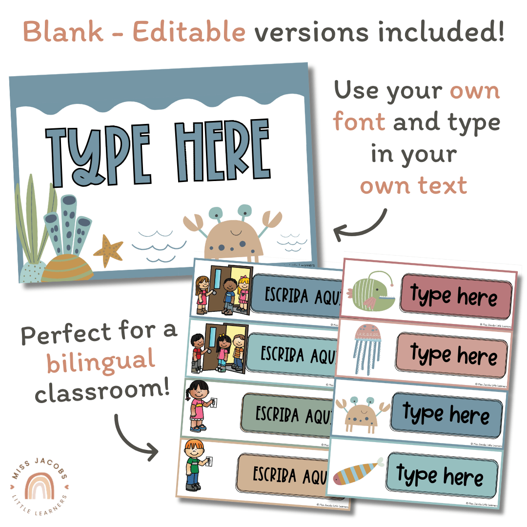 Classroom Job Chart - Cute Sea Life Classroom Decor