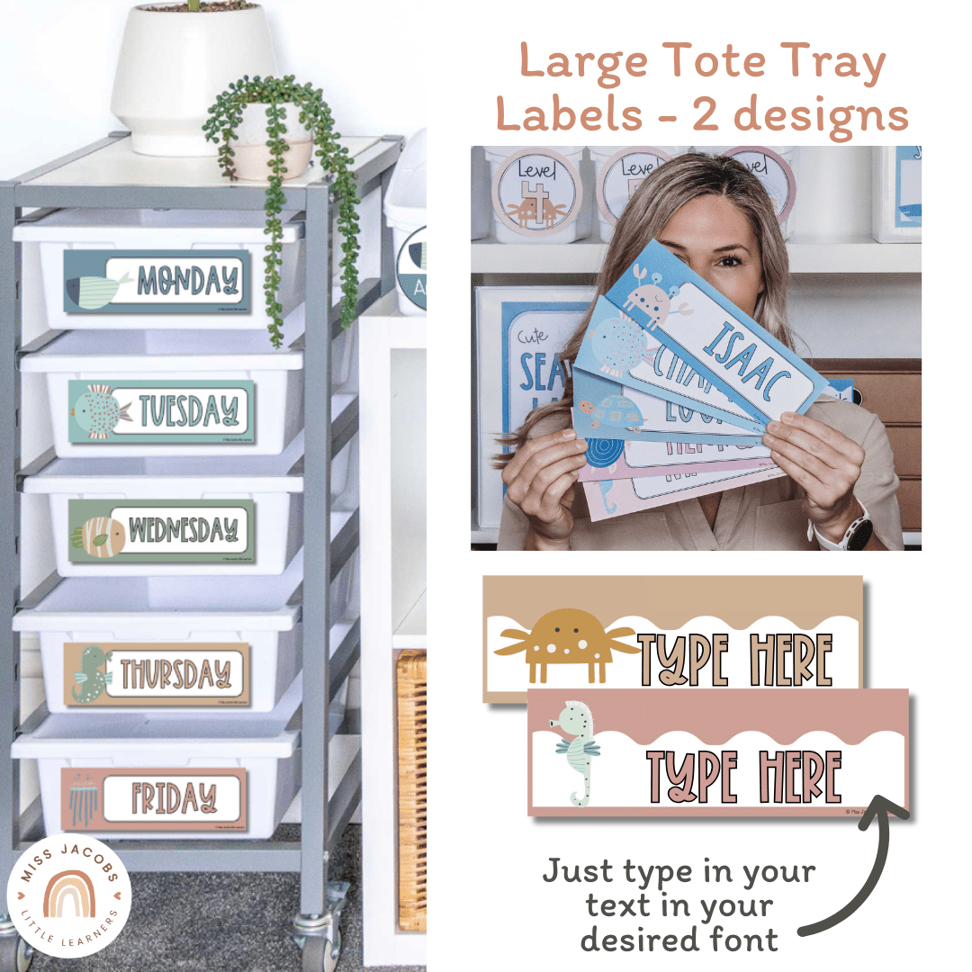 Class Labels Bundle - Name Plate, Door Display, Posters - Cute Sea Lif