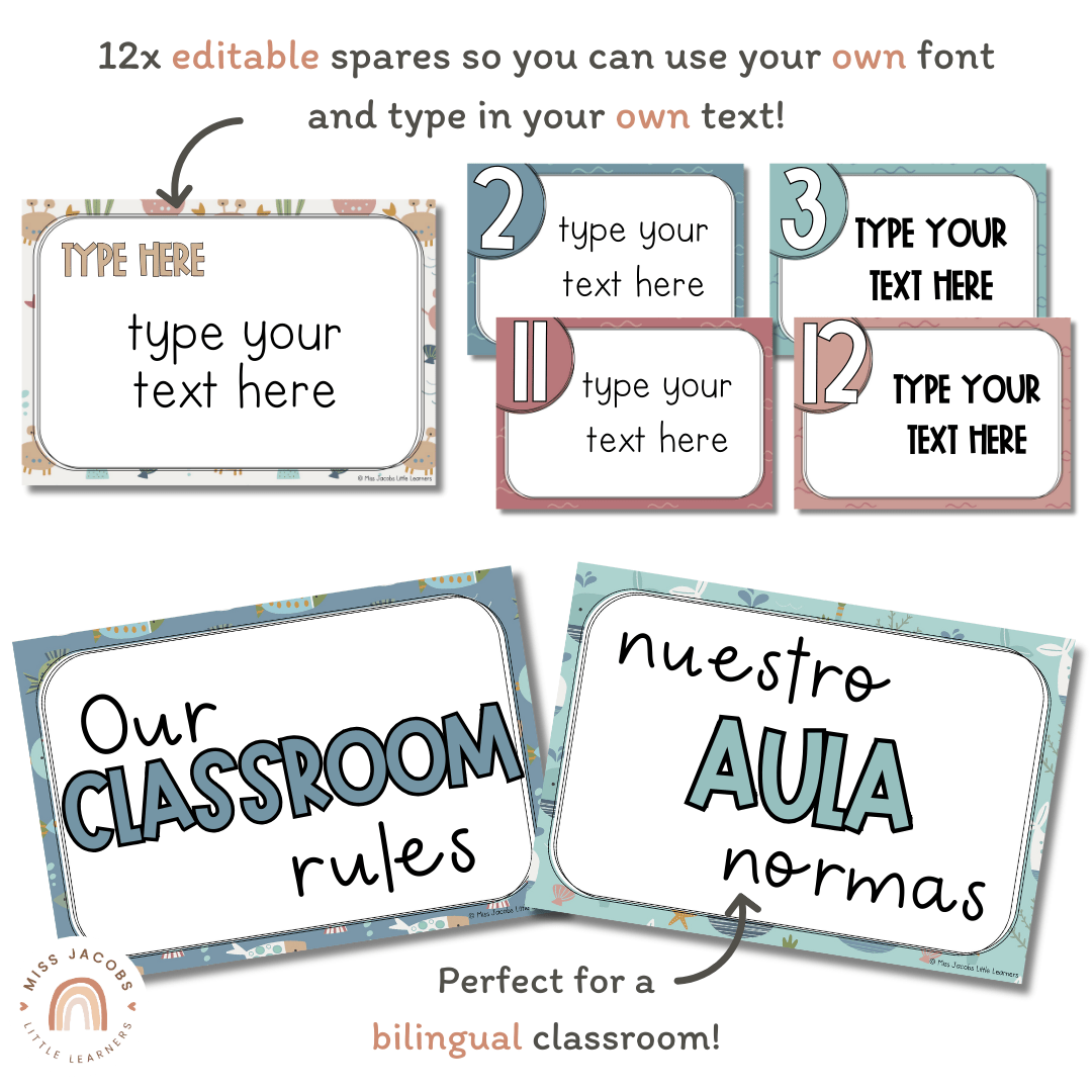 Cute Sea Life Classroom Rules Posters - Miss Jacobs Little Learners