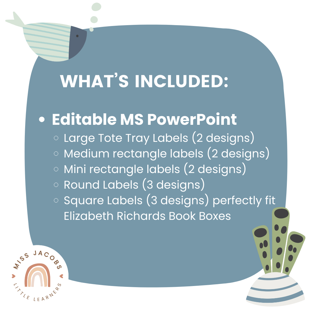 Cute Sea Life Classroom Supply Labels & Student Name Tags - Default ...