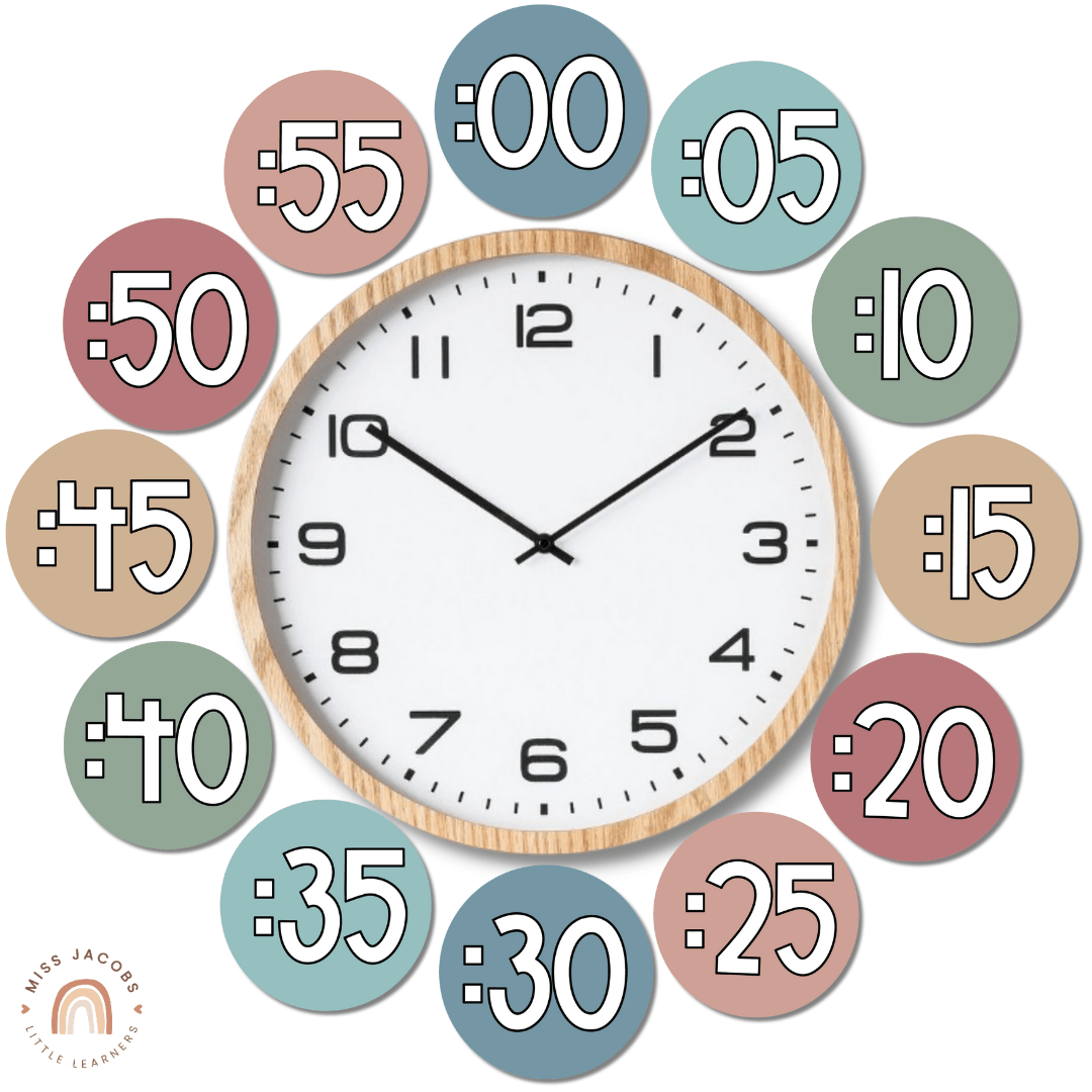 Clock Labels - Cute Sea Life Classroom Decor