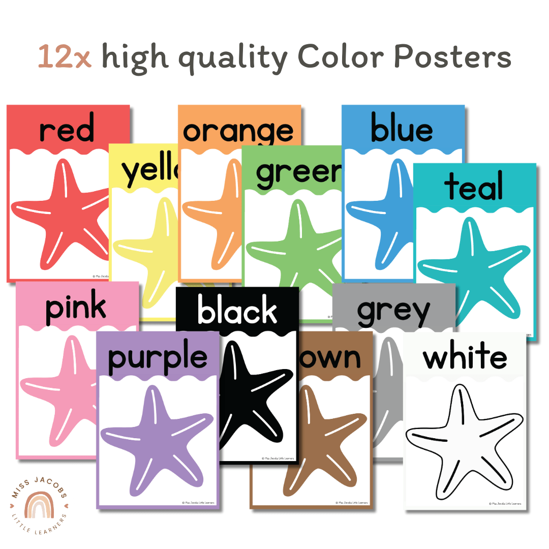 Color Posters - Cute Sea Life Classroom Decor