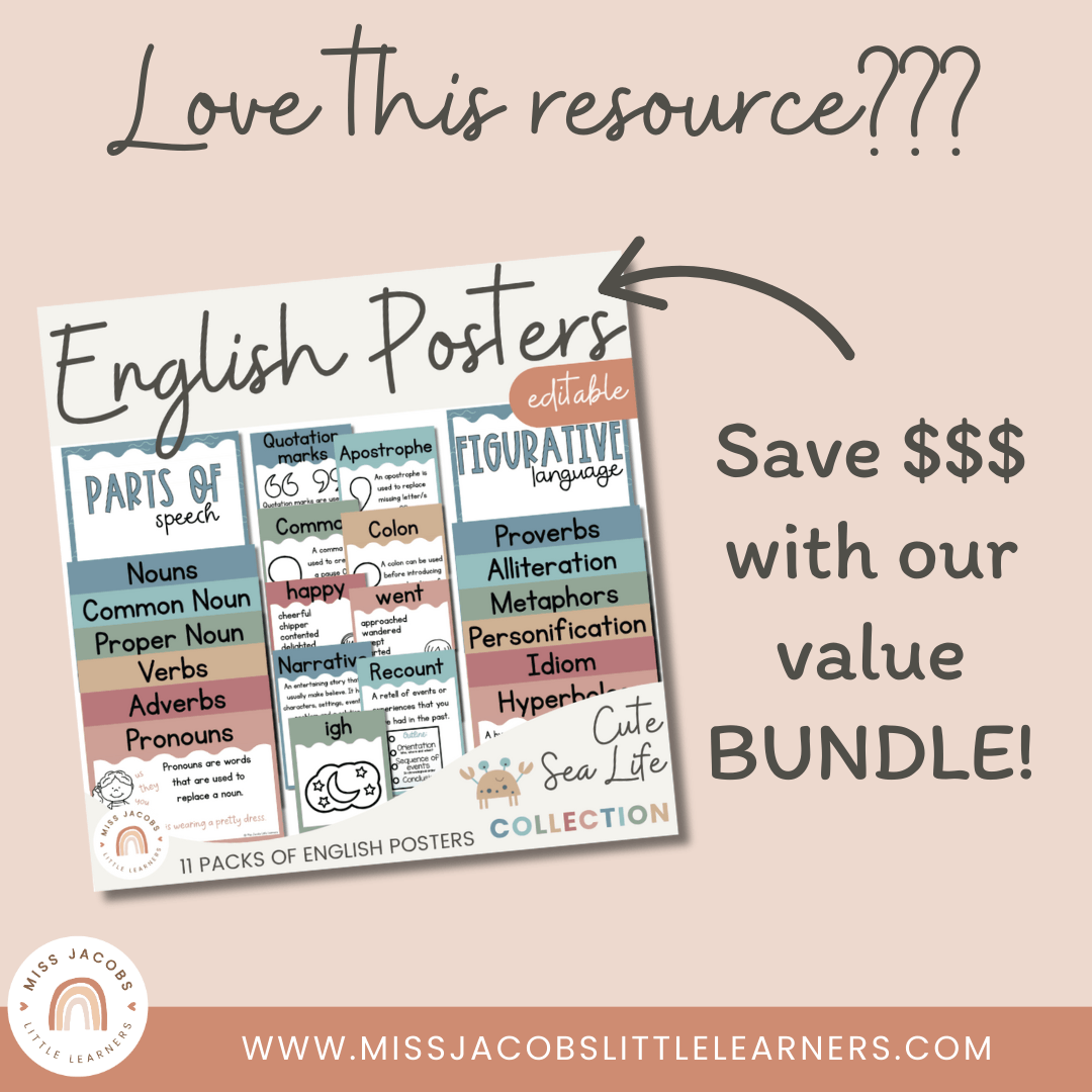 Reading Decoding Strategies Posters - Cute Sea Life Theme