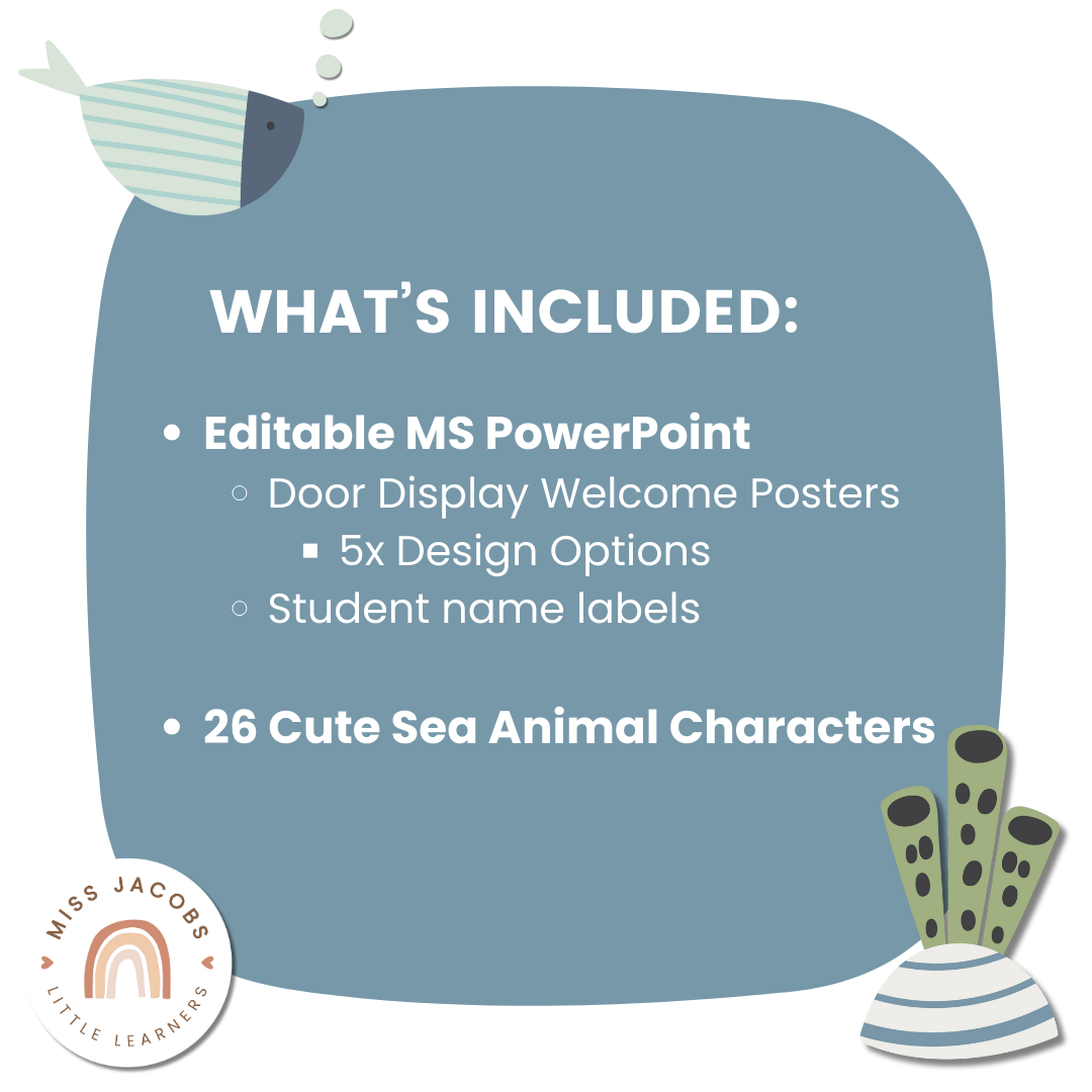 Door Display - Cute Sea Life Classroom Decor