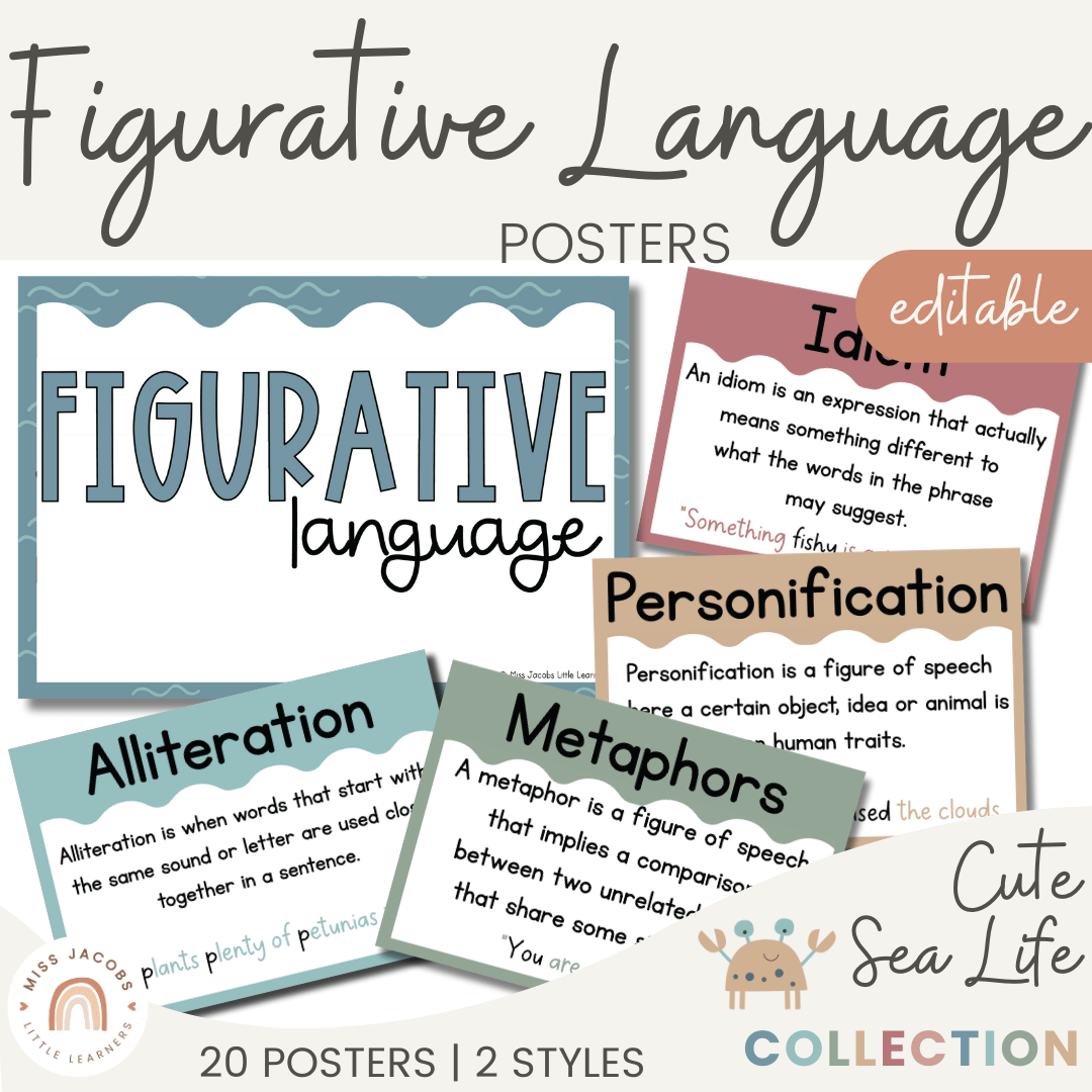 Cute Sea Life Figurative Language Posters - Default Title - Miss Jacobs ...