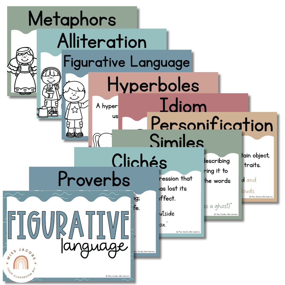 Figurative Language Posters - Cute Sea Life Classroom Decor