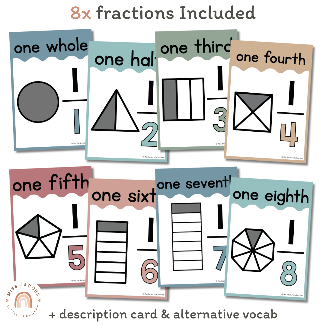 Cute Sea Life Fraction Posters - Miss Jacobs Little Learners