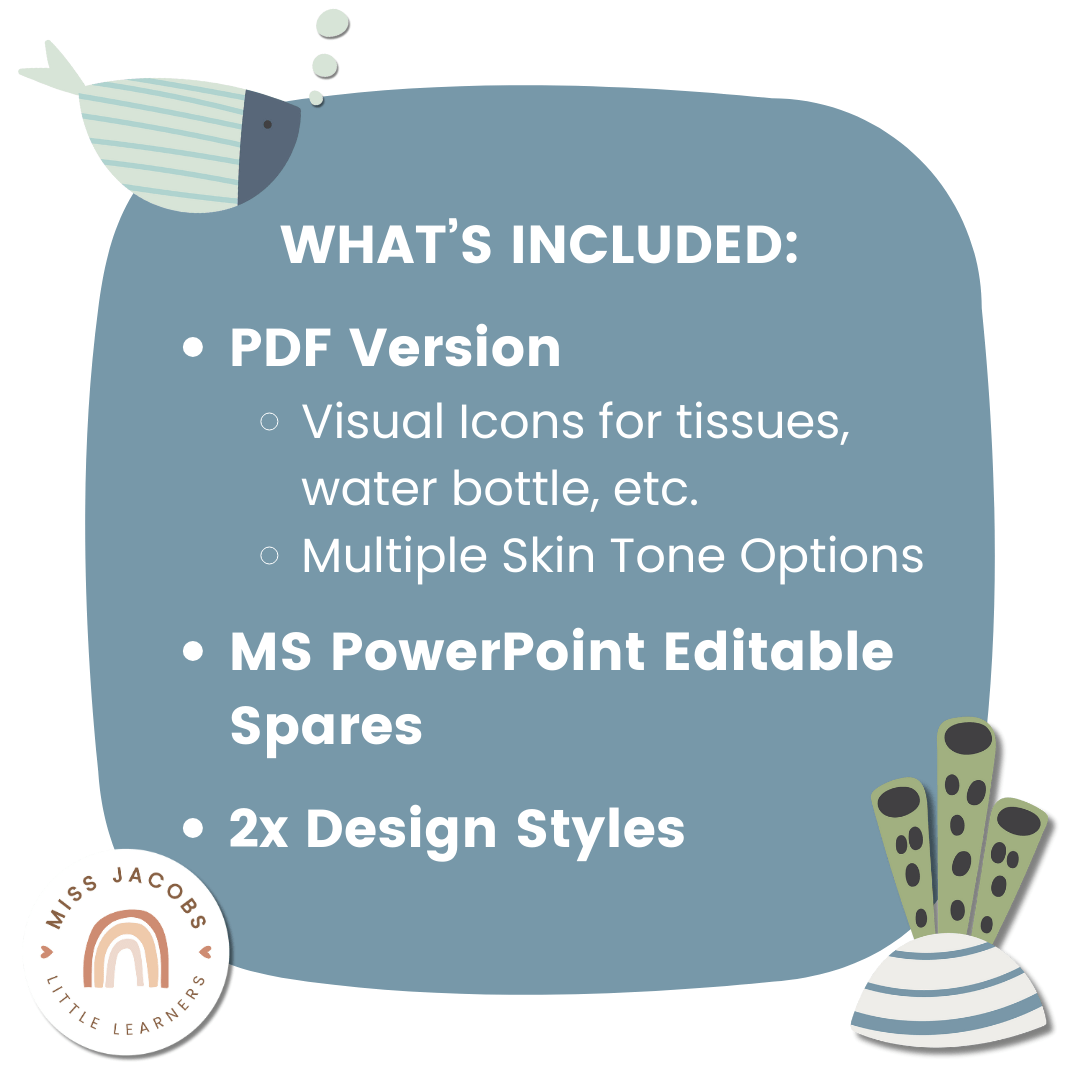 Hand Signals Posters - Cute Sea Life Classroom Decor - Default Title