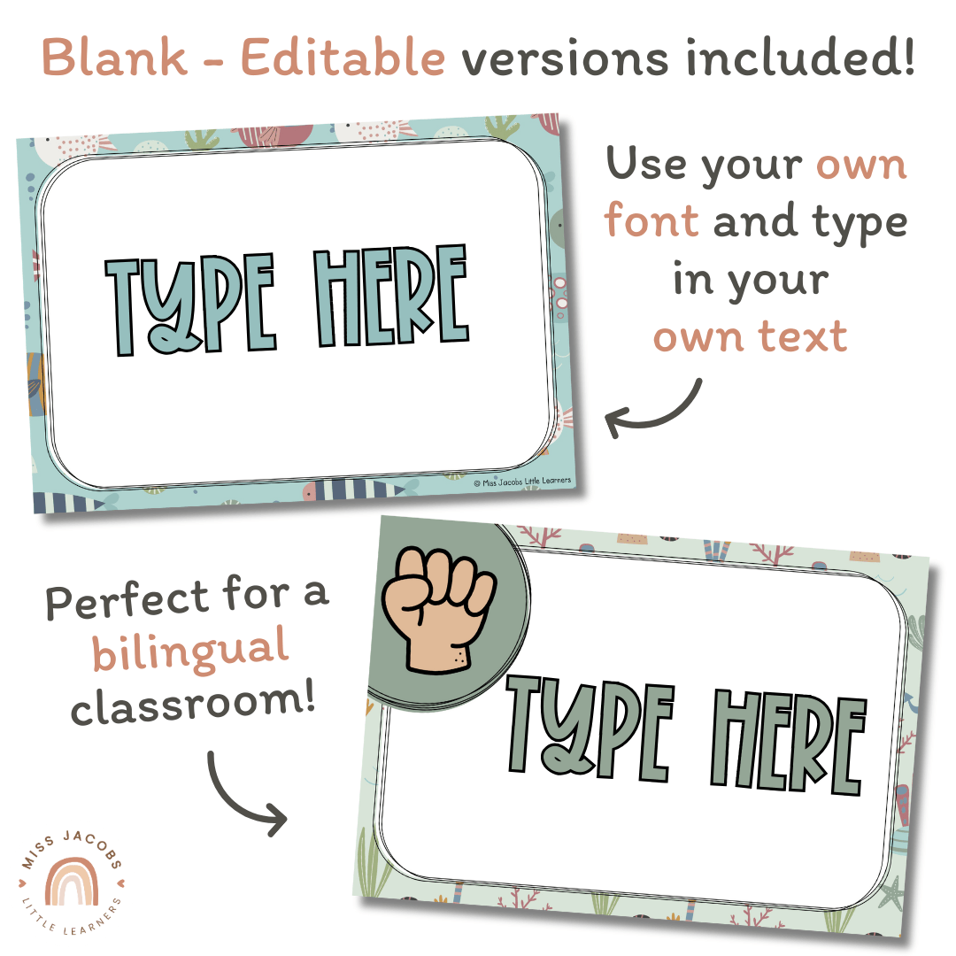 Levels of Understanding Posters - Cute Sea Life Classroom Decor