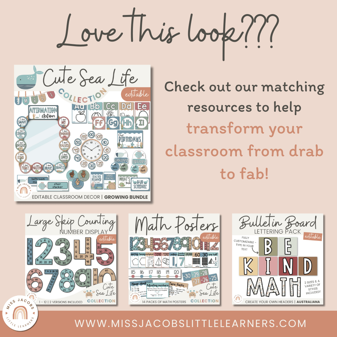 Cute Sea Life Math Posters Decor - Miss Jacobs