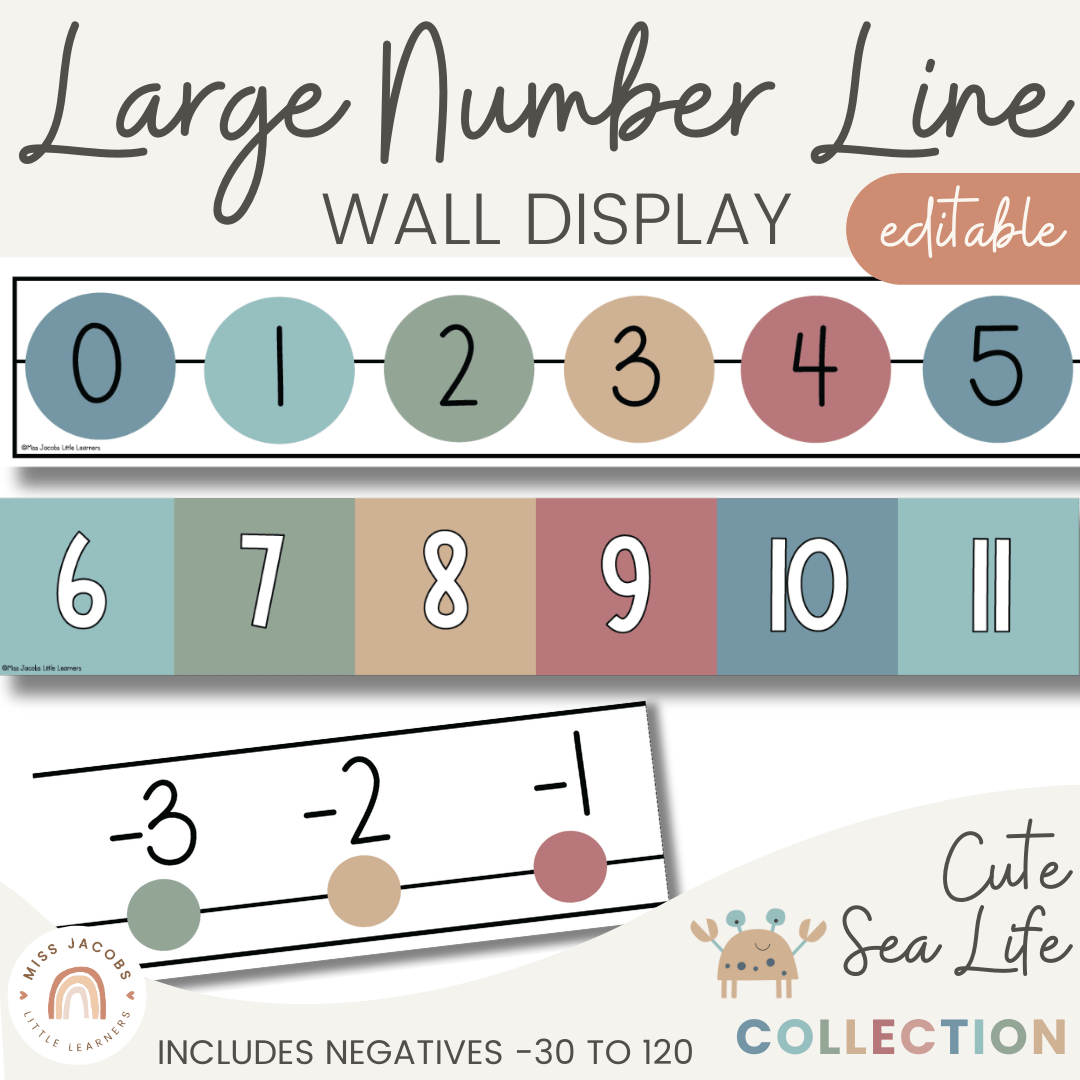 Cute Sea Life Number Line Display - Miss Jacobs Little Learners
