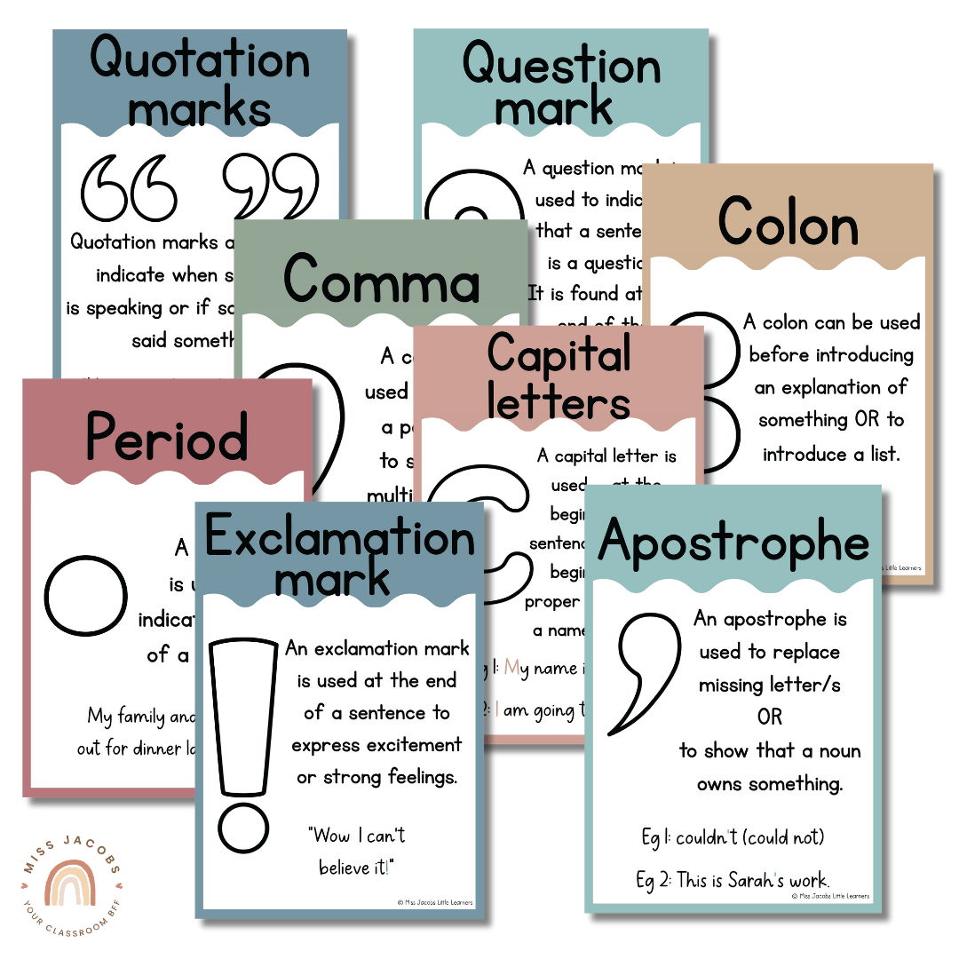 Cute Sea Life Punctuation Posters - Default Title - Miss Jacobs Little ...