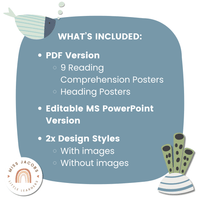 Reading Comprehension Strategies Posters - Cute Sea Life Decor