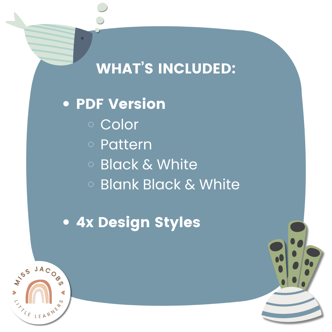 Skip Counting Large Number Display - Cute Sea Life Decor