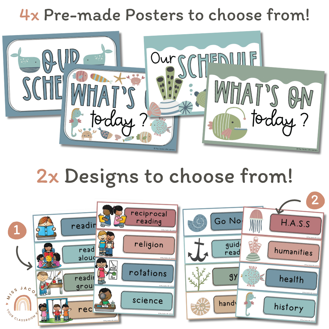 Cute Sea Life Visual Timetable - Miss Jacobs Little Learners