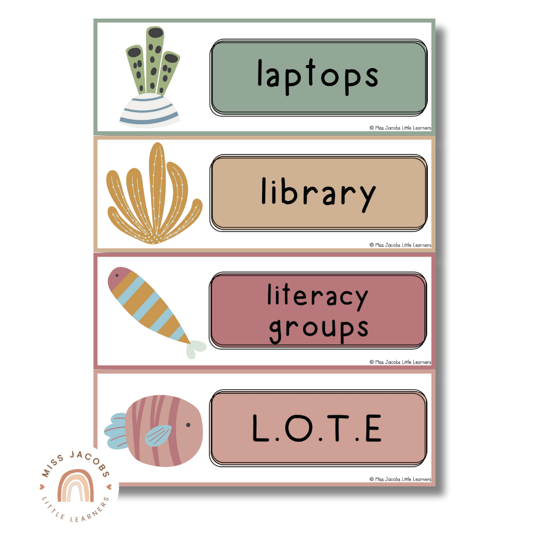 Visual Timetable Daily Schedule - Cute Sea Life Classroom Decor