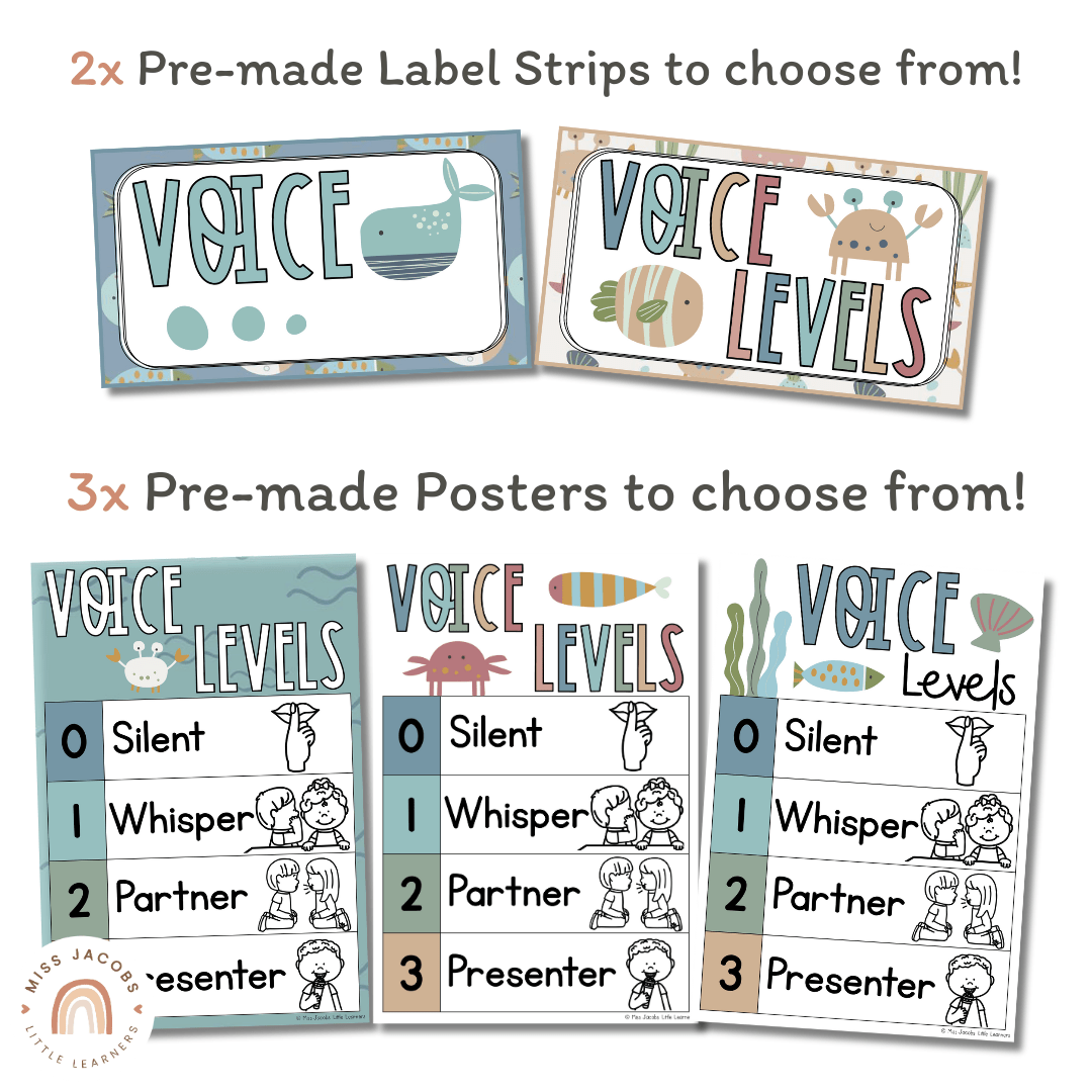 Cute Sea Life Voice Levels Display - Miss Jacobs Little Learners