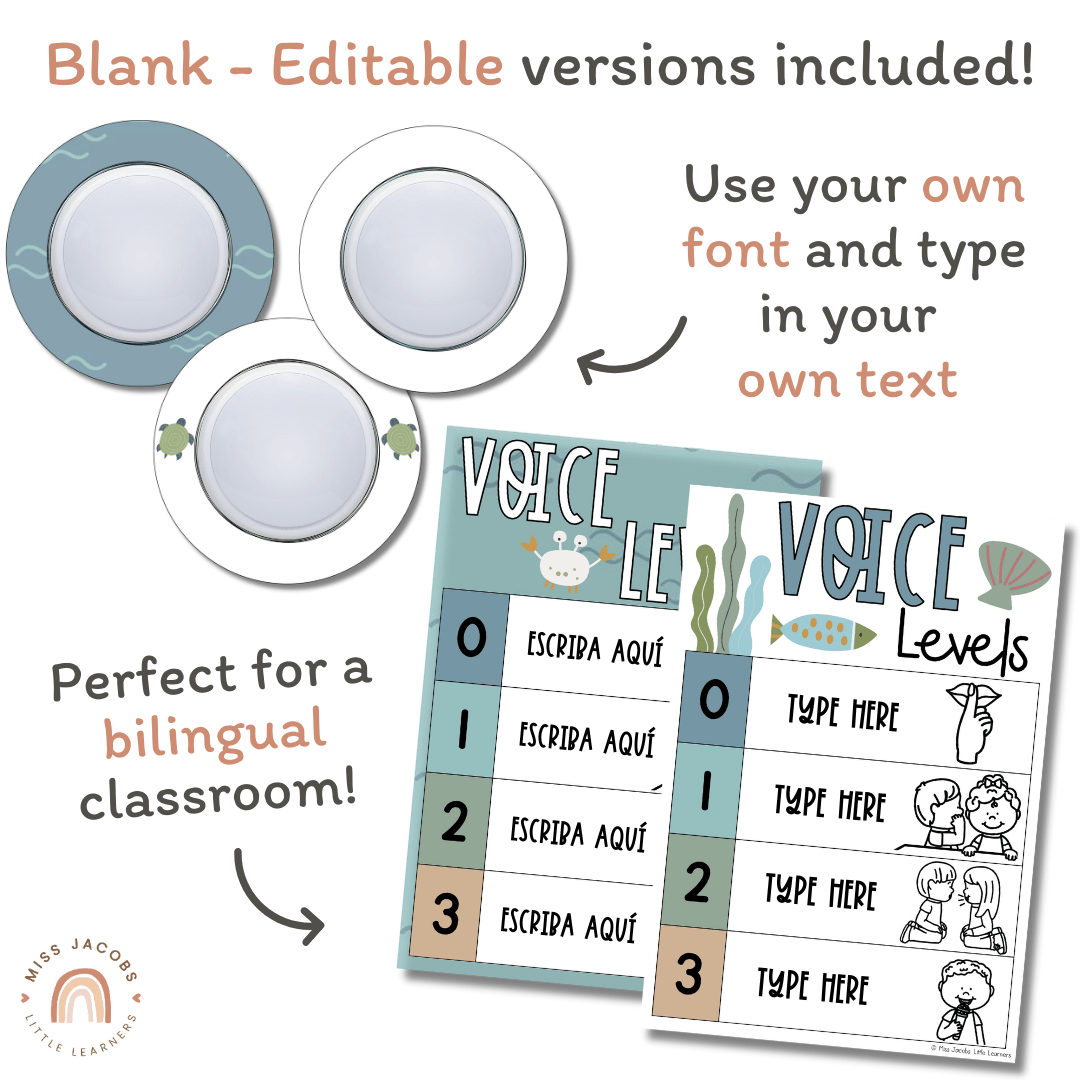 Cute Sea Life Voice Levels Display - Miss Jacobs Little Learners