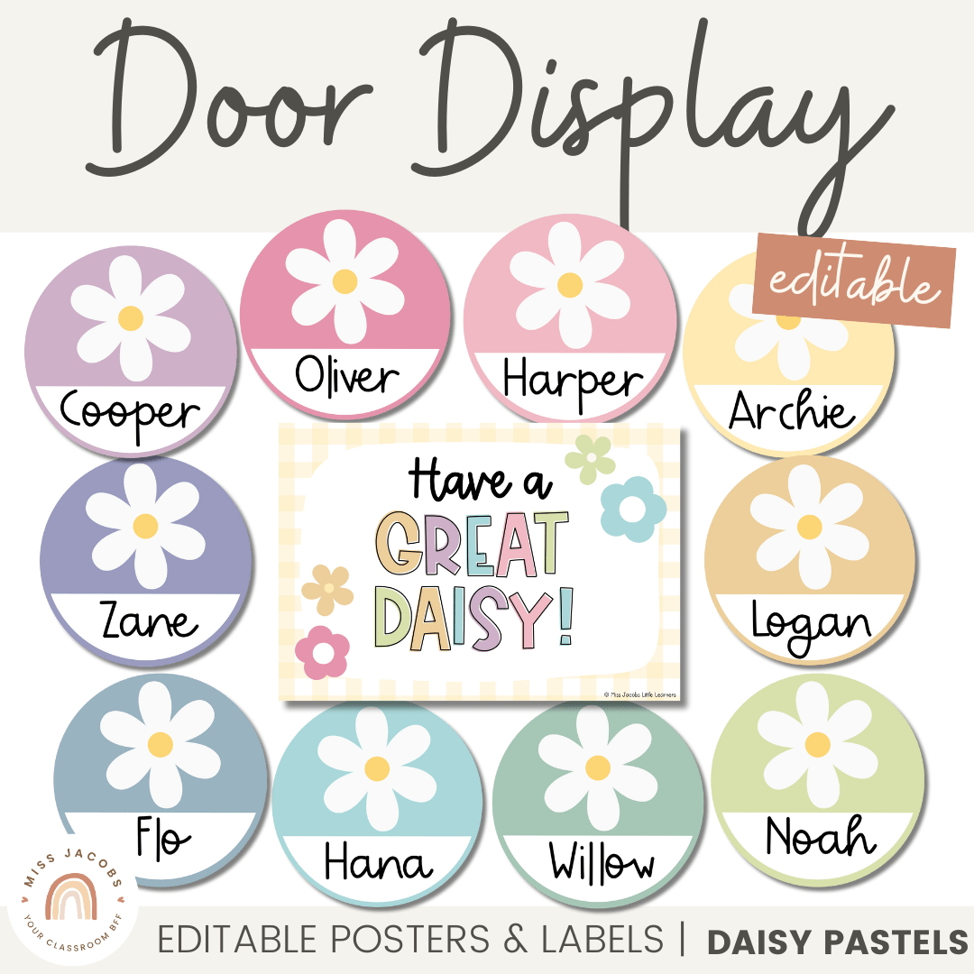 Daisy Gingham Pastels Theme - Miss Jacobs Little Learners - Miss Jacobs ...