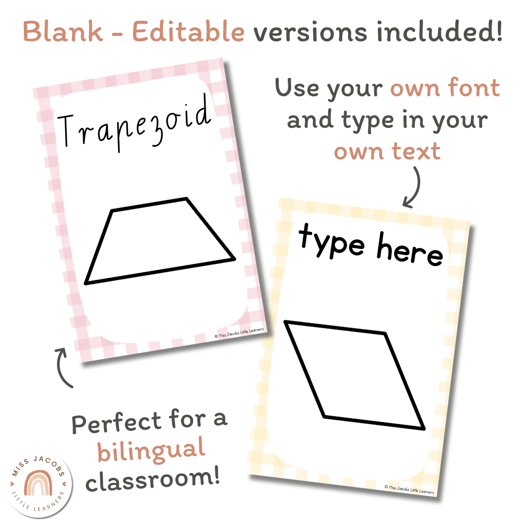 Daisy Gingham Pastels 2D Shape Posters - Default Title - Miss Jacobs ...