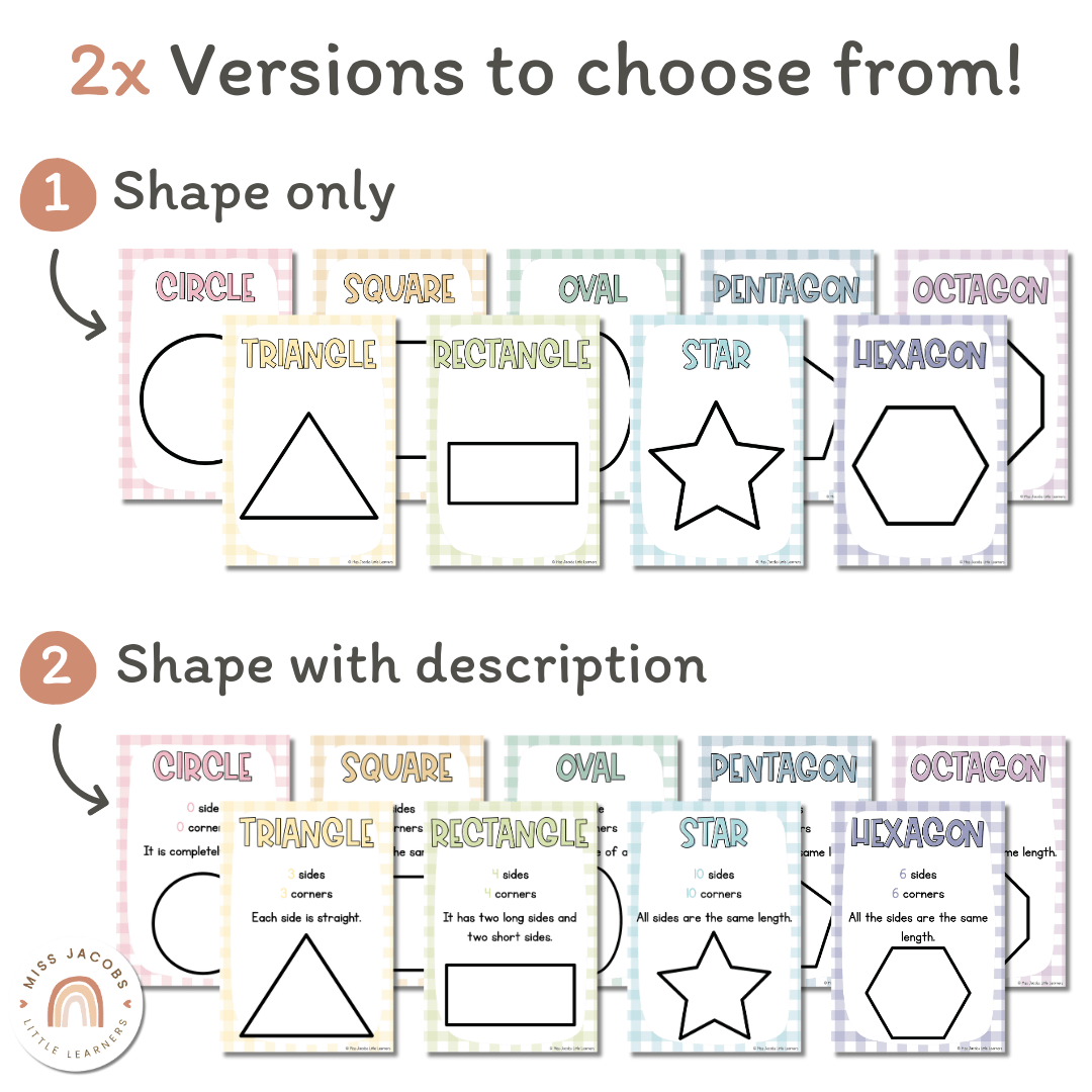 Daisy Gingham Pastels 2D Shape Posters - Default Title - Miss Jacobs ...