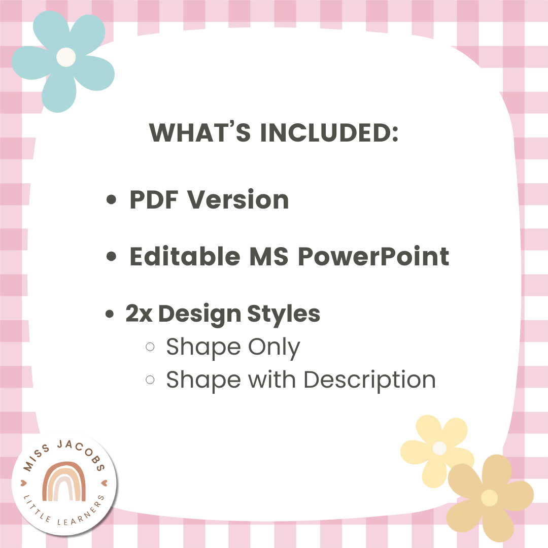 Daisy Gingham Pastels 2D Shape Posters - Default Title - Miss Jacobs ...