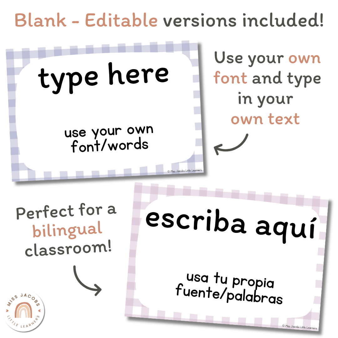 6 + 1 Traits of Writing Posters - Daisy Gingham Pastels