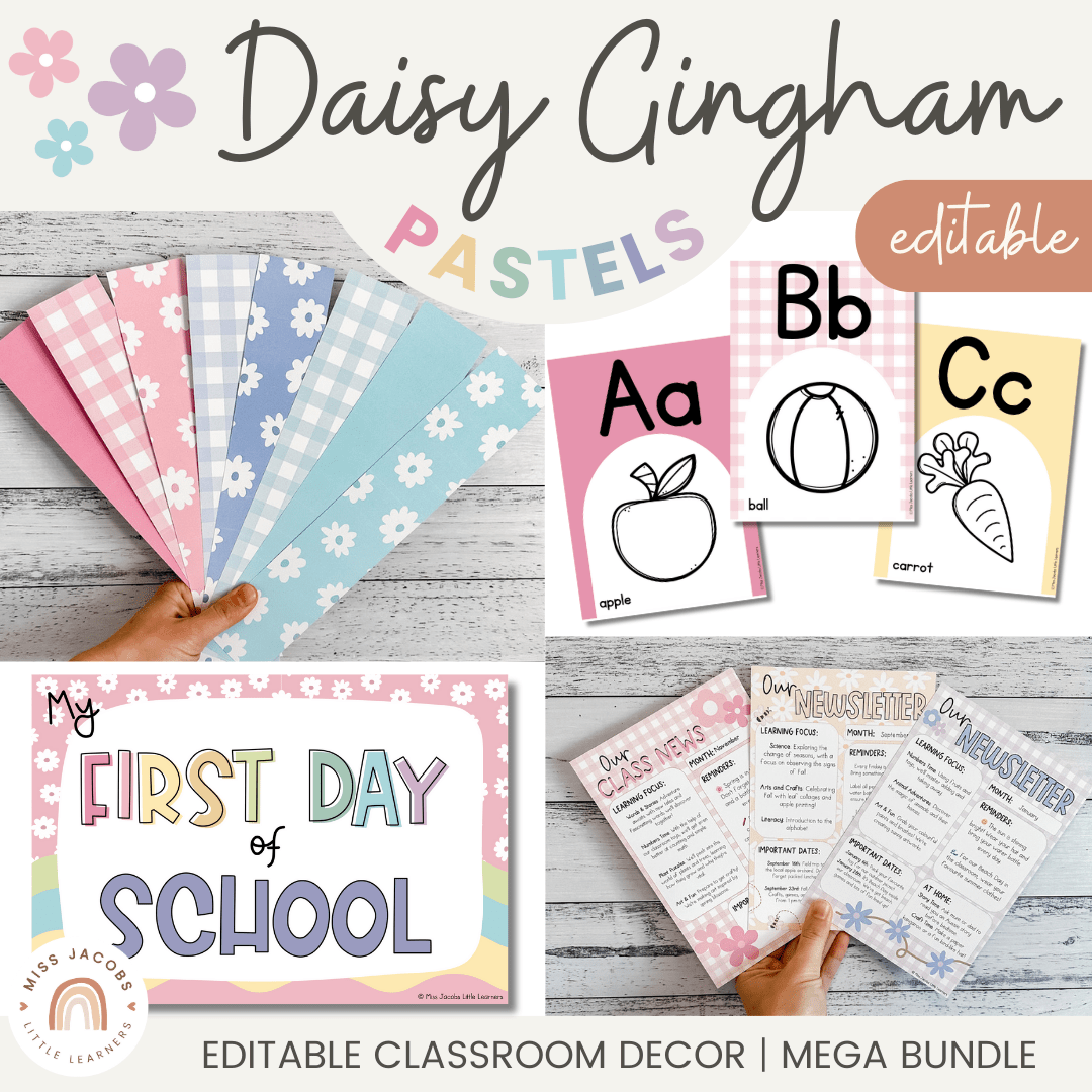 Daisy Gingham Pastels Theme - Miss Jacobs Little Learners - Miss Jacobs ...