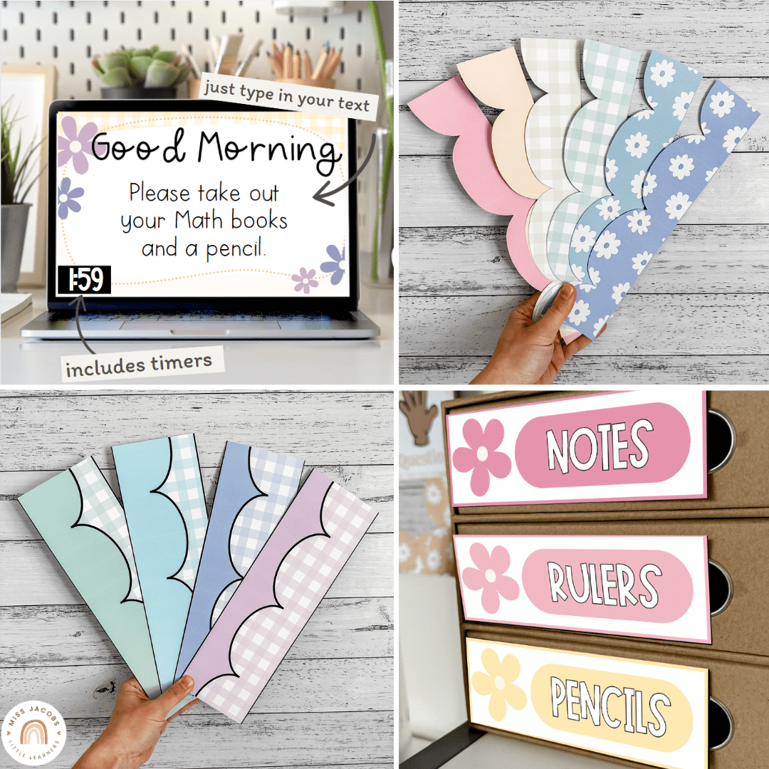 Daisy Gingham Pastels Theme - Miss Jacobs Little Learners - Miss Jacobs ...