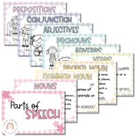 Daisy Gingham Pastels Parts of Speech Posters - Default Title - Miss ...