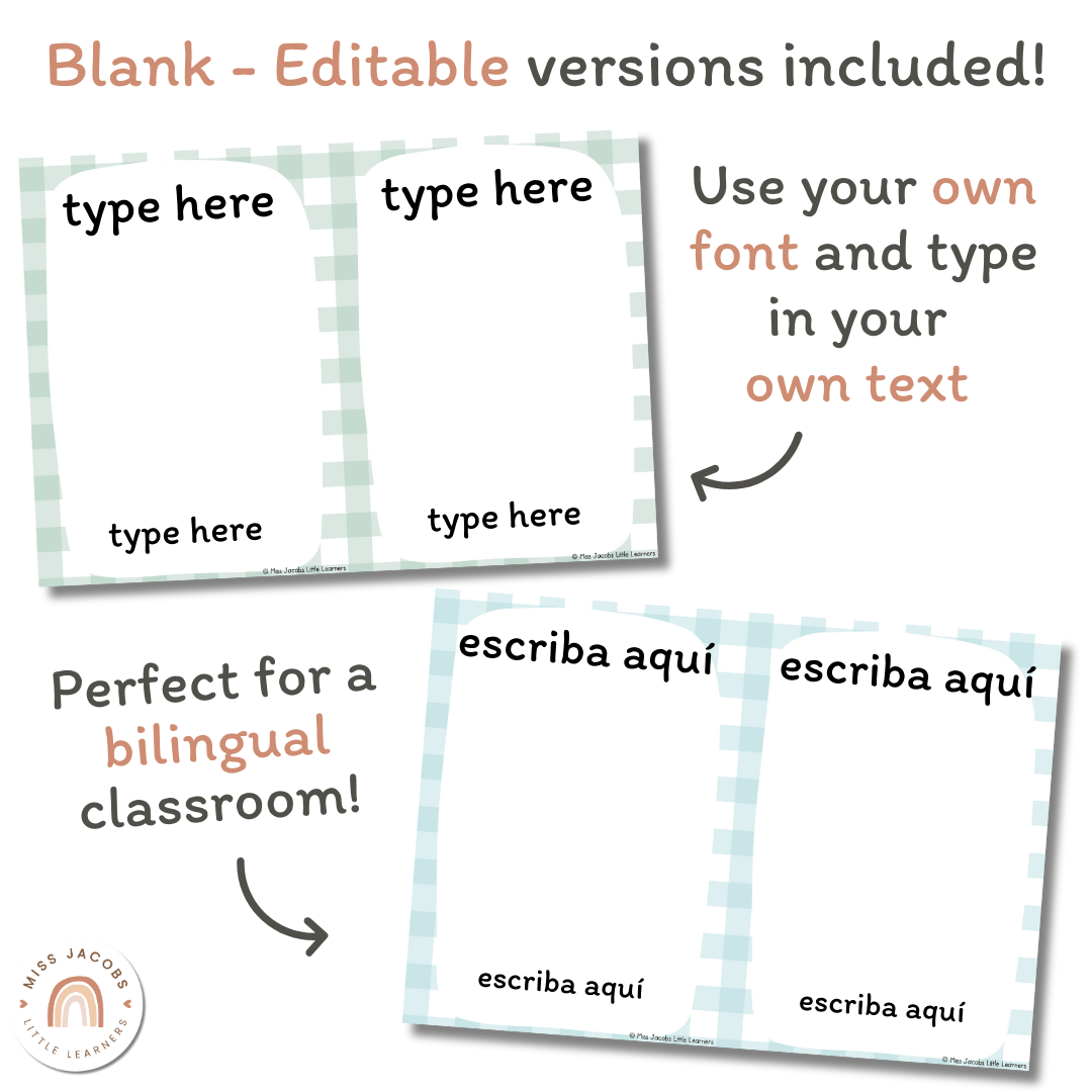 Phonics Posters - Daisy Gingham Pastels Theme