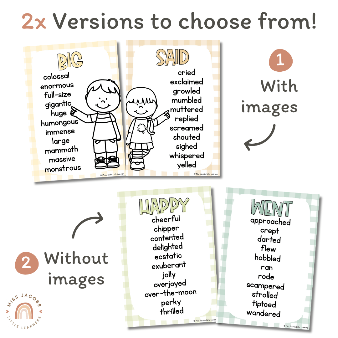 Synonym Posters - Daisy Gingham Pastels Theme