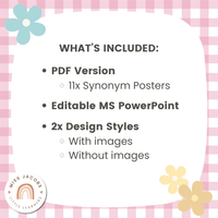 Synonym Posters - Daisy Gingham Pastels Theme