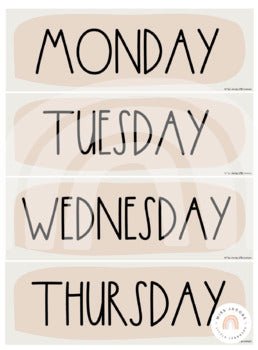 Days and Months Flashcards - Modern BOHO VIBES Classroom Decor