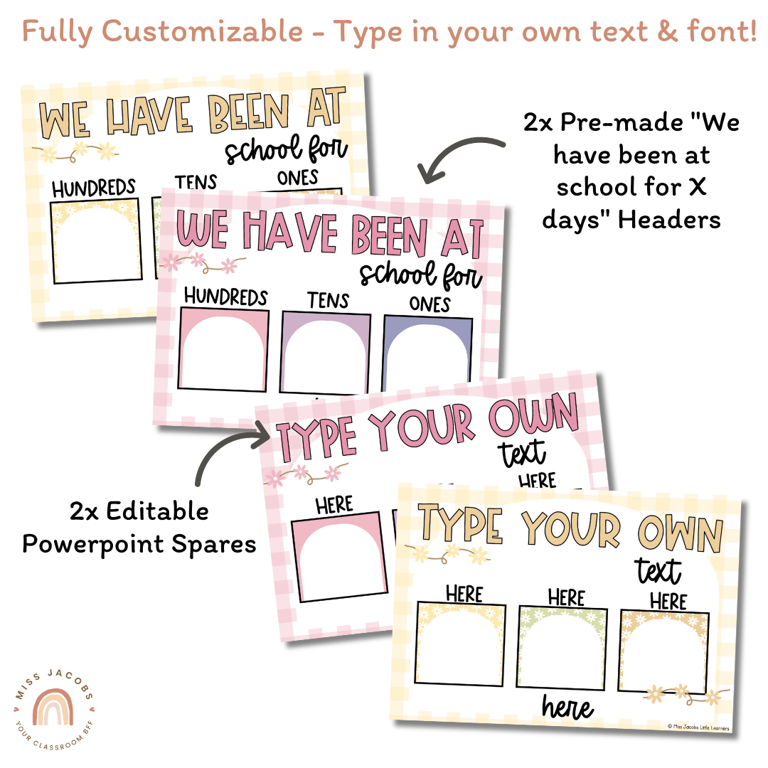 Days at School Display | 100 Days of School Tally | Daisy Gingham Past ...