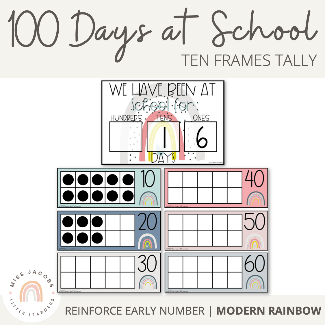 Days At School Tally Display - Rainbow Calm Colors Decor – Miss Jacobs ...