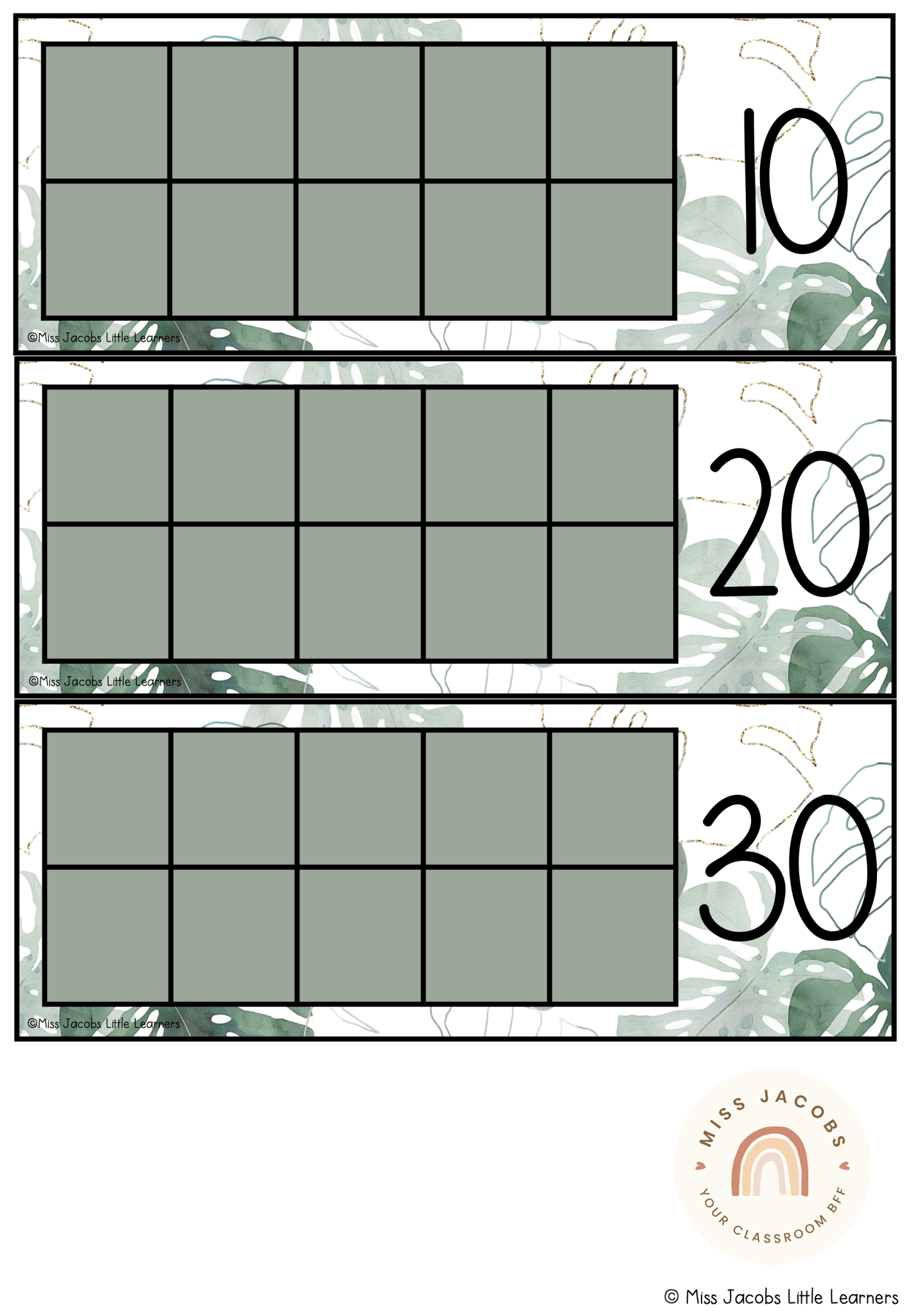 Days At School Tally Display - Modern Jungle Classroom Decor