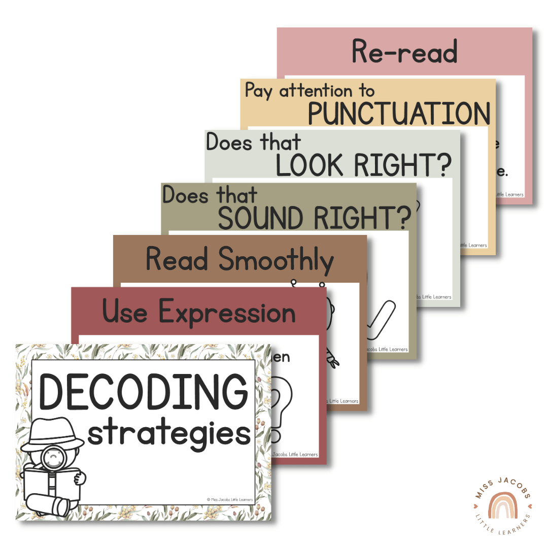 Reading Decoding Strategies Posters - Australiana Decor