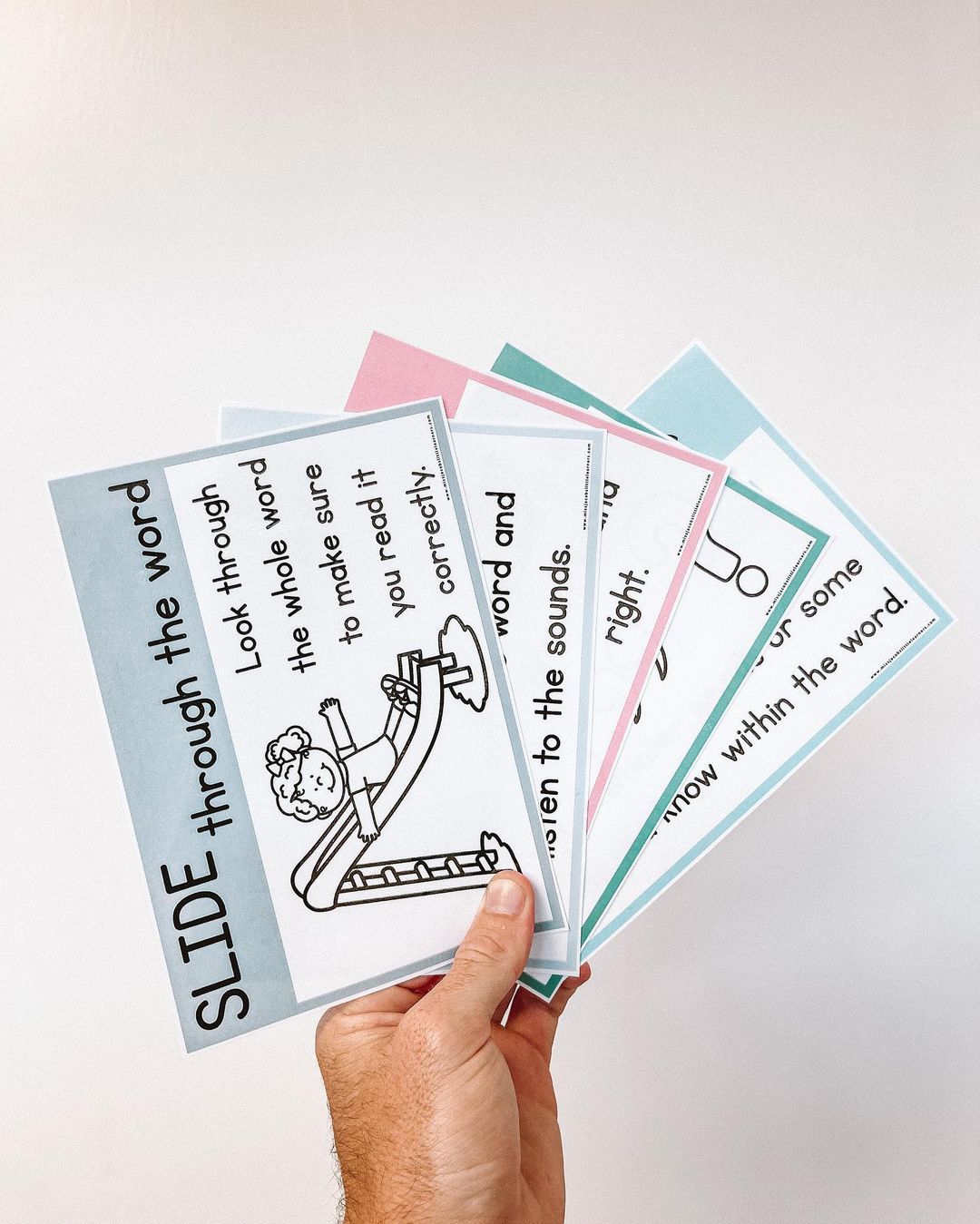 Decoding Reading Strategies Posters - Rainbow Calm Colors