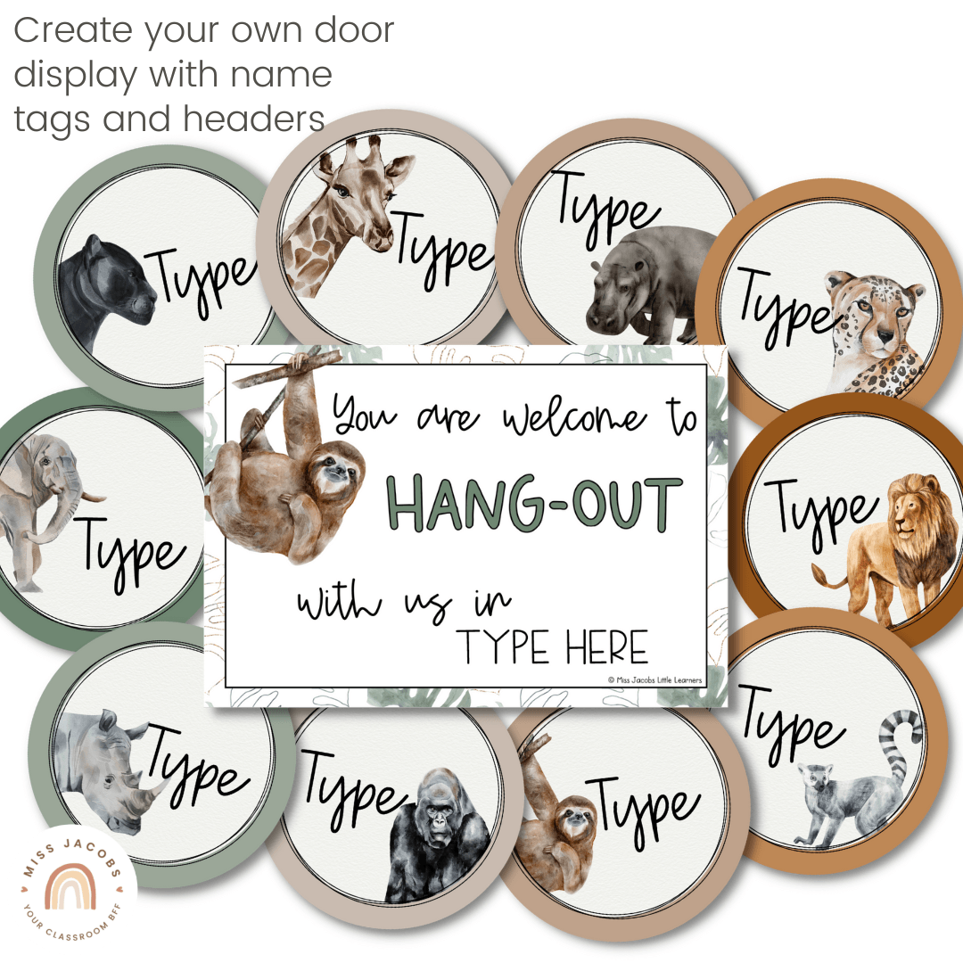 Door Display - Modern Jungle Classroom Decor